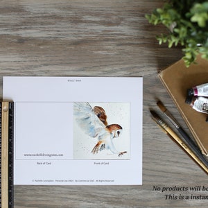 Flying Barn Owl Card. PRINTABLE Owl Card. Instant DOWNLOAD of Owl Card ...