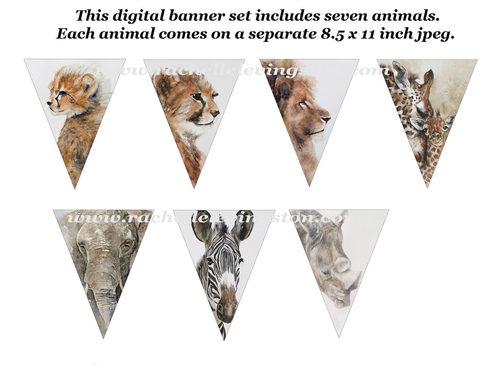 Digital Download Animal Banner. Printable Safari Banner. - Etsy