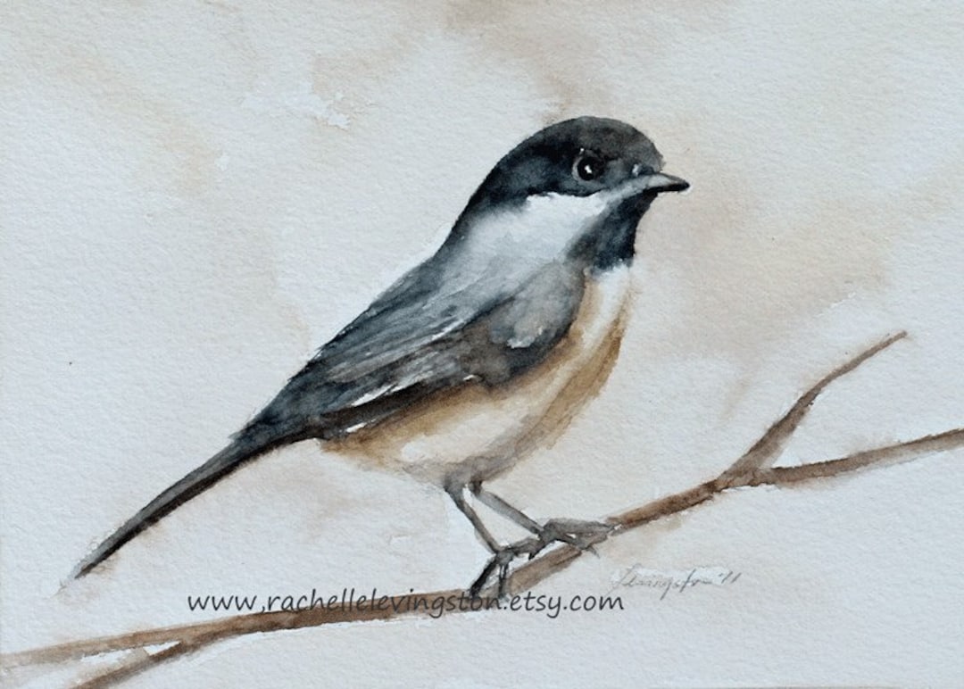 Brown Bird Watercolor Painting: Neutral Nursery Art Print - Etsy