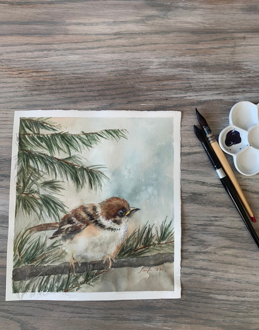 Original Sparrow Painting in Watercolor ORIGINAL Painting of Sparrow ...