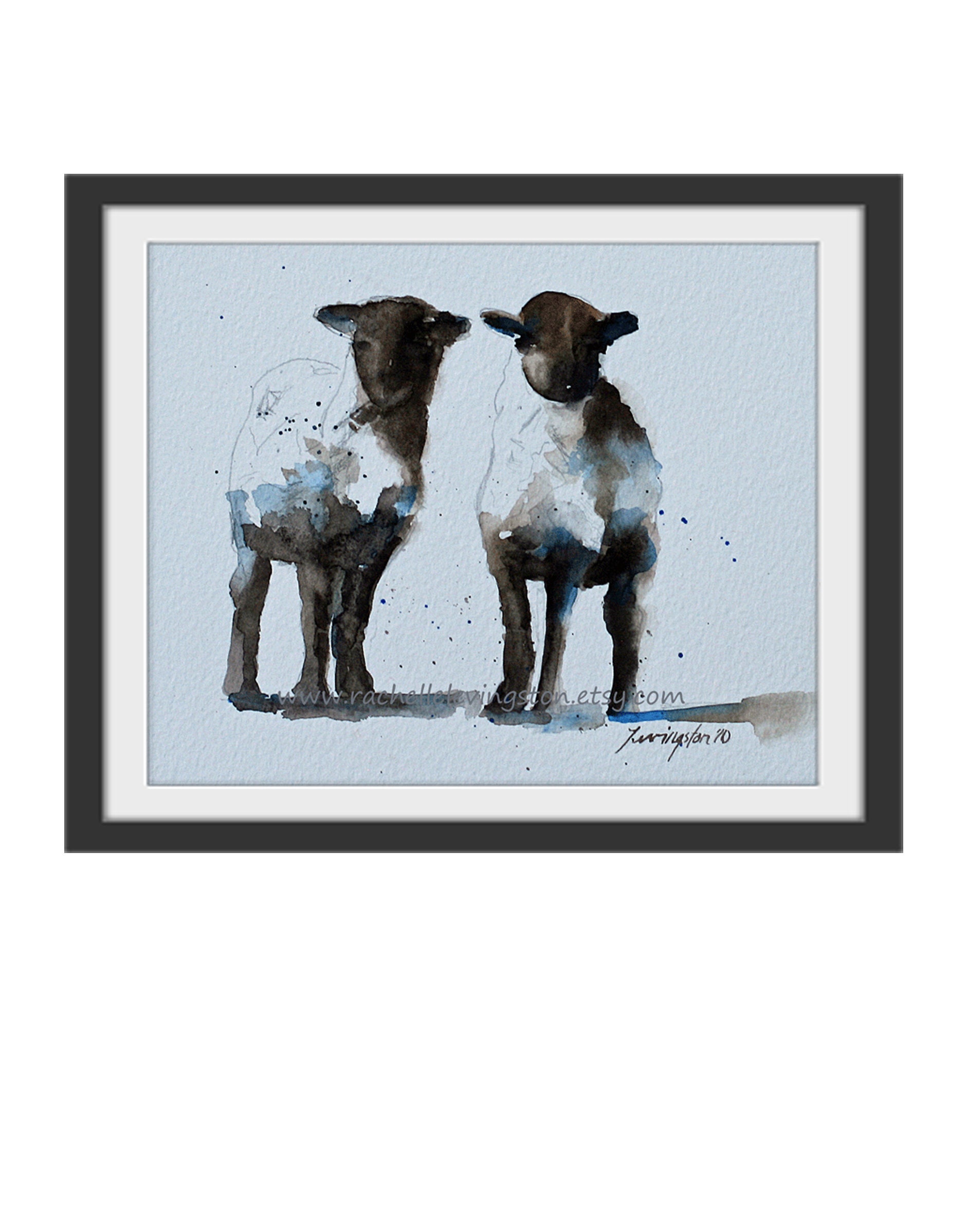 Set of TWO art prints of Sheep. Watercolor painting of sheep | Etsy