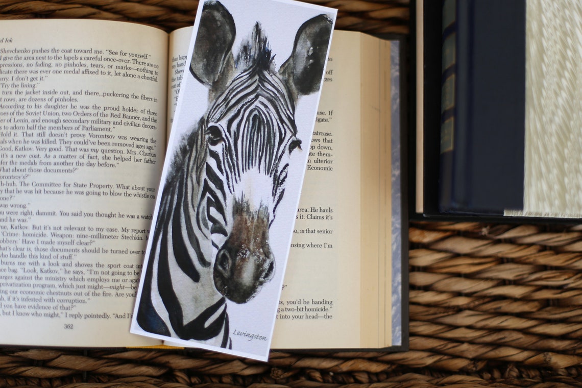Printable Animal Bookmark. Printable Zebra Bookmark. Printable | Etsy