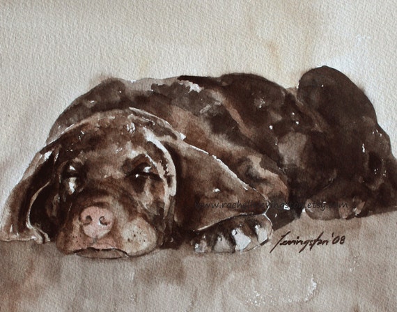 For Him Dad Gift Lab Puppy PRINT Dog PRINT Dog Art Print of | Etsy