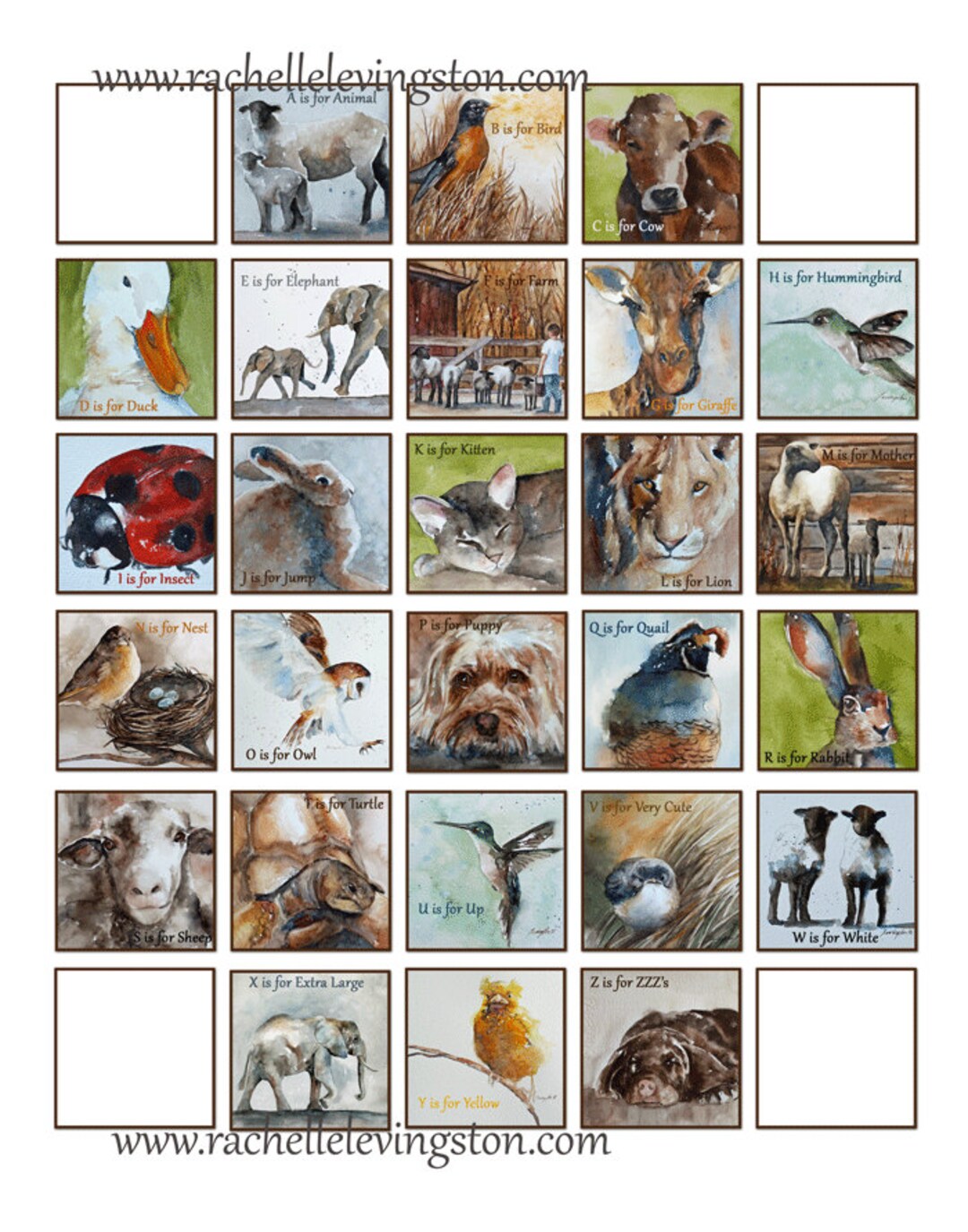 Abc Print With Animals- Nursery Animal Print Watercolor- Alphabet PRINT ...