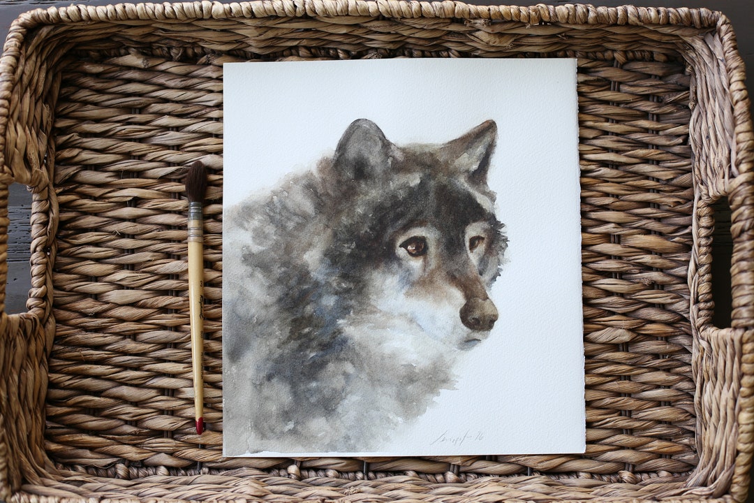 Original Wolf Painting WATERCOLOR Original Watercolor Wolf - Etsy