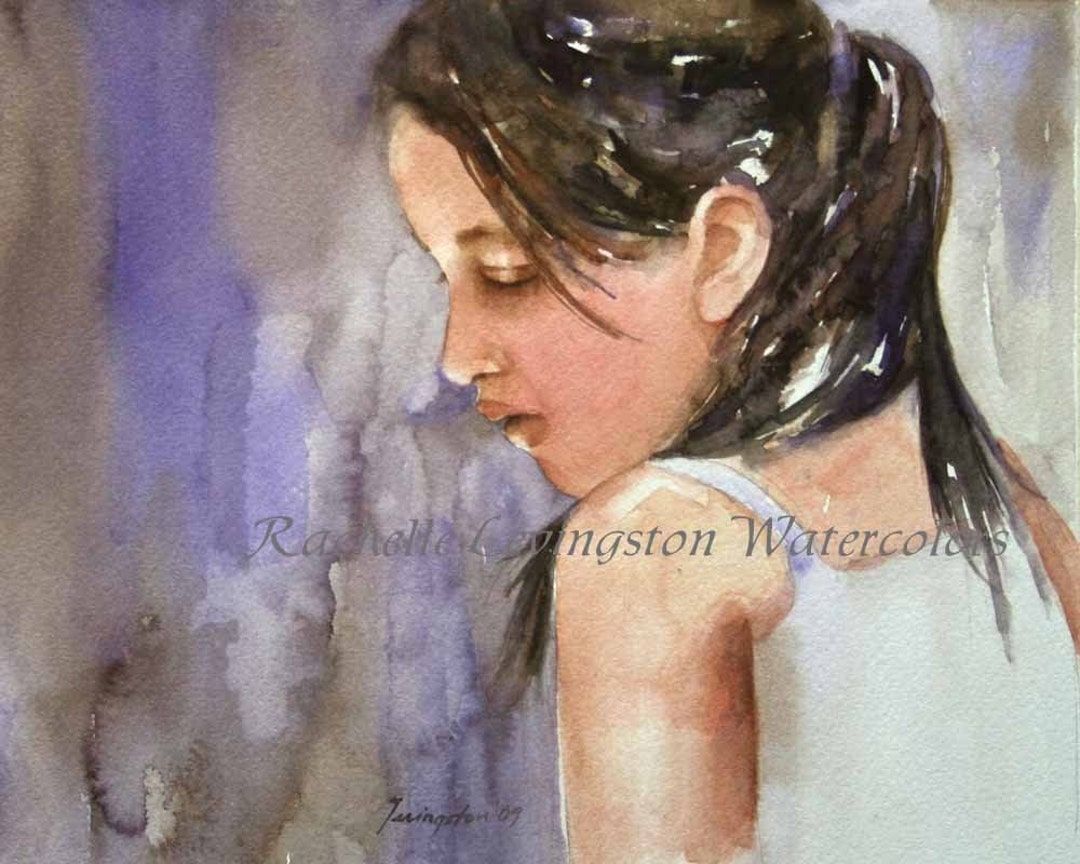 Watercolor Portrait Painting Girl Portrait PRINT Portrait Art at the ...