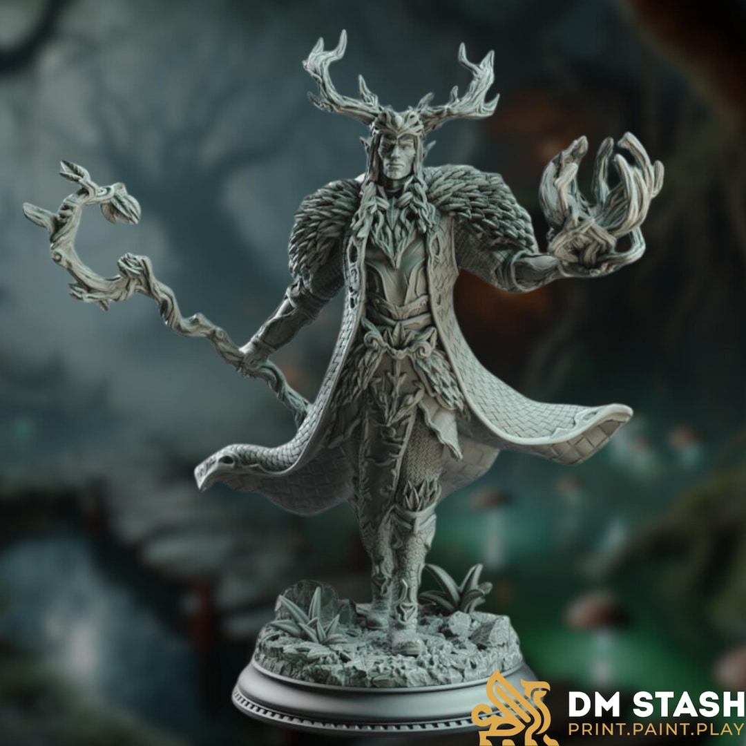 Forest Fey King Mini | Horned Sylvan Archfey in Leaf-clad Robes | by DM ...