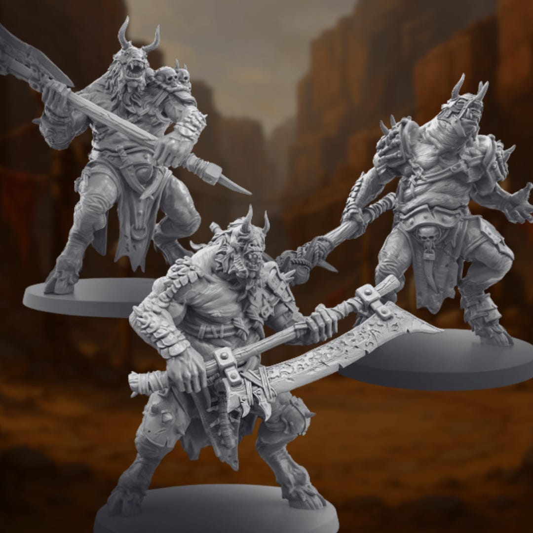 Horned Beast Warriors Miniatures: Demonic Satyr Mutant Troll for ...