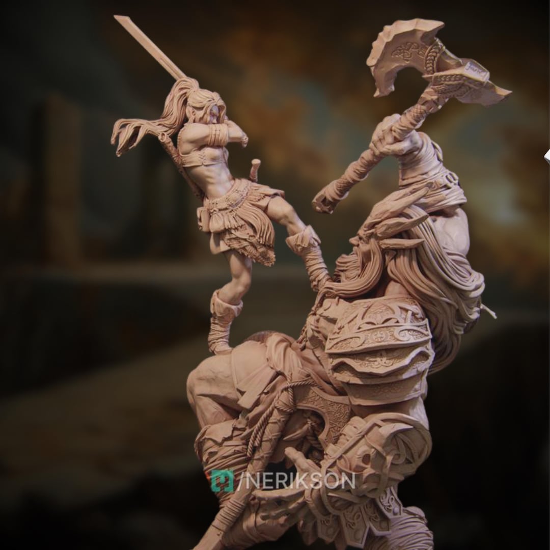 Barbarian Vs Titan Diorama Model Kit: Nerikson Heroic Battle Scene - Etsy