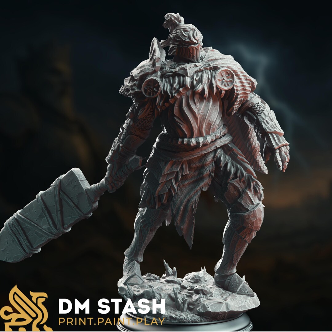 Goliath Barbarian Mini | Thunder Hammer Juggernaut Large Miniature for ...