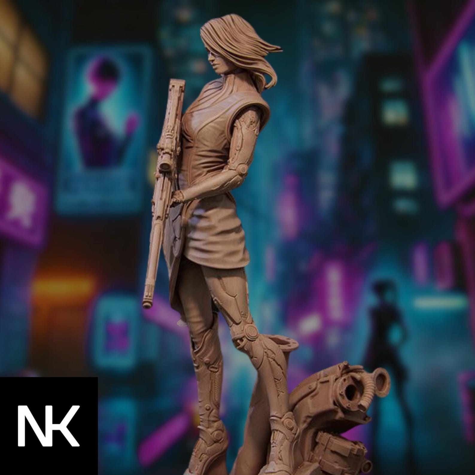 Cyberpunk Sniper Girl Model Kit: Nerikson Sci-fi Miniature (75mm/140mm ...