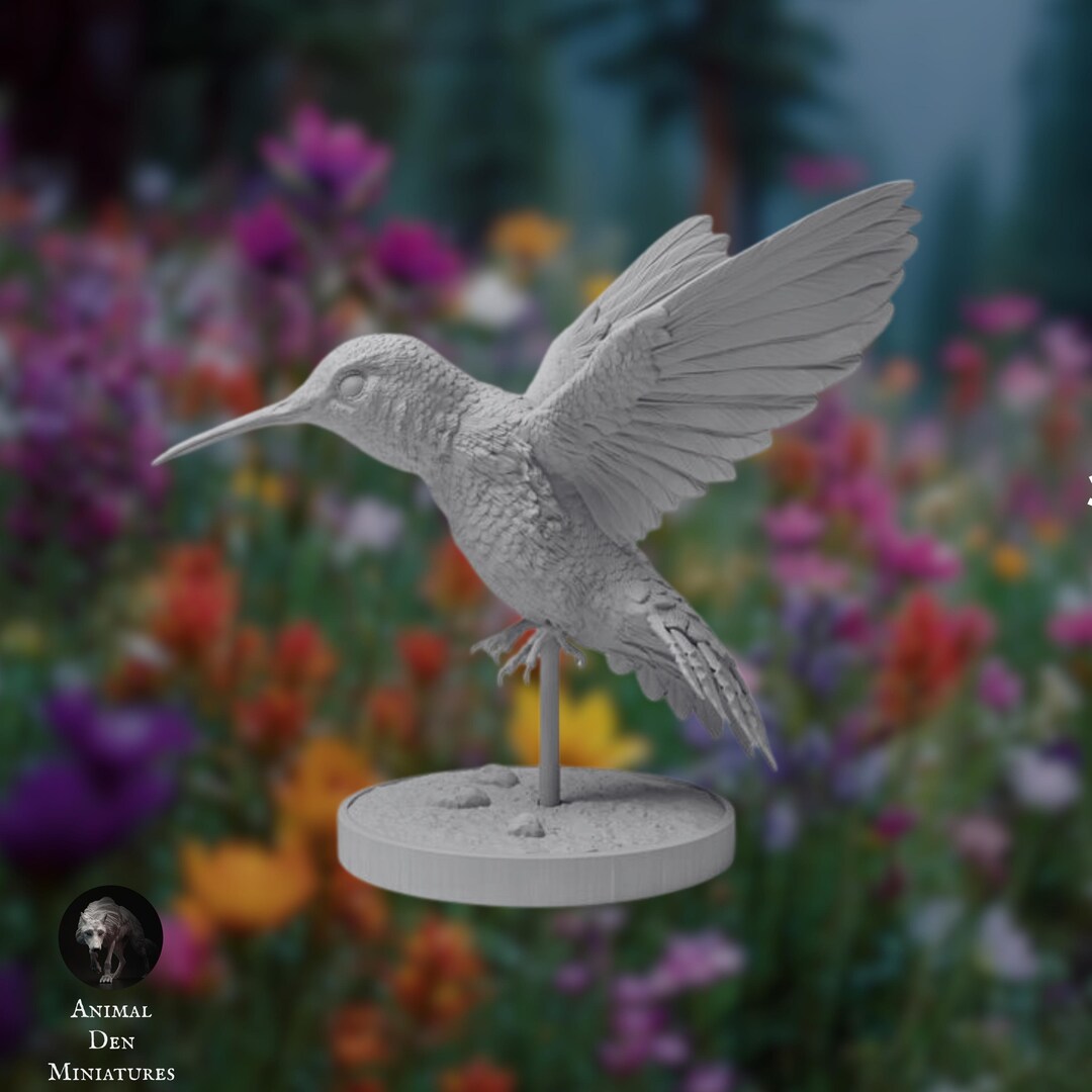 Flying Hummingbird Resin Figure | Paintable Bird Model for Nature ...