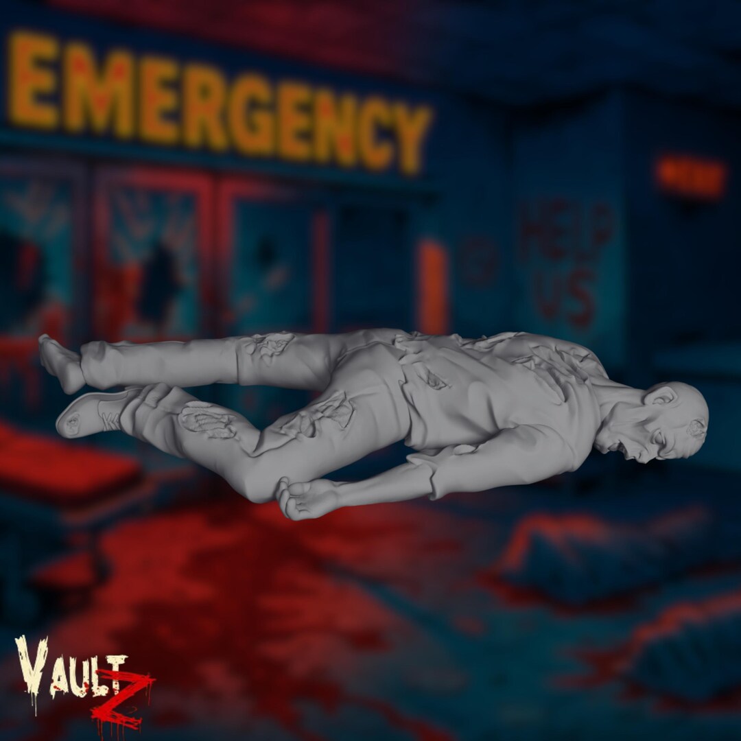 Laying Zombie Miniature | Vaultz Corpse Prop, Horror RPG - Etsy