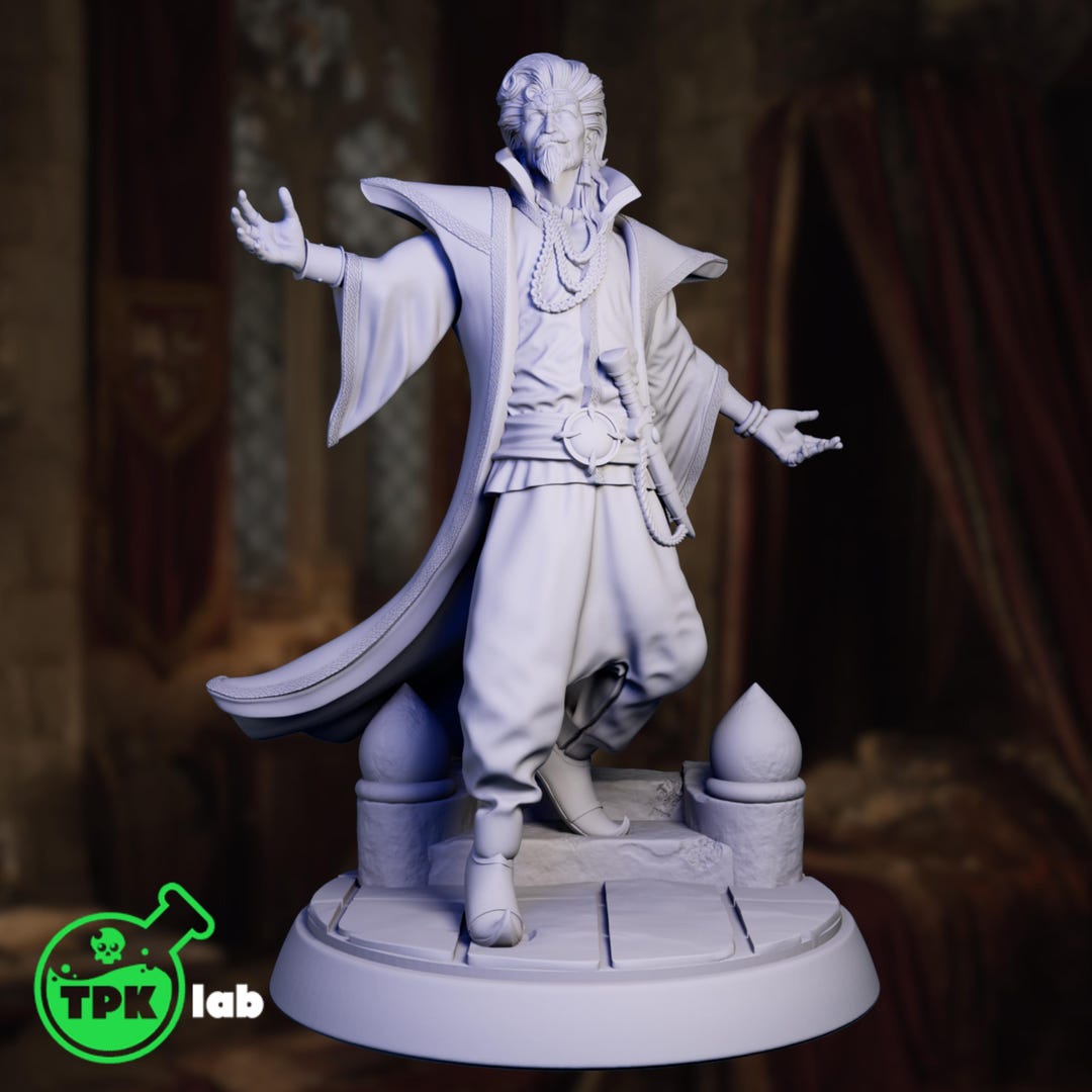 Noble Wizard Mini | Human Divination Warlock Miniature | Cloaked Court ...