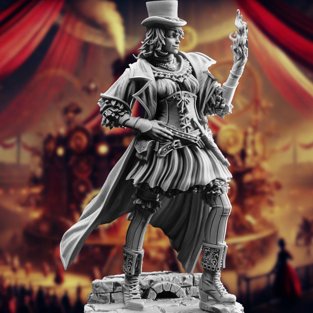 Steampunk Arcane Trickster Mini | Female Wild Magic Sorceress Miniature ...