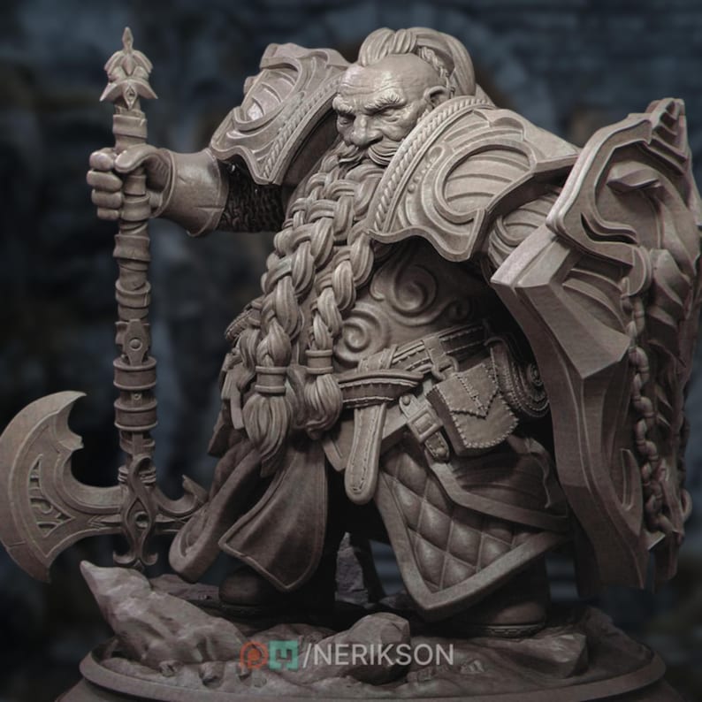 Dwarf Paladin Miniature: Dwarven Cleric/fighter Model - Nerikson Design ...
