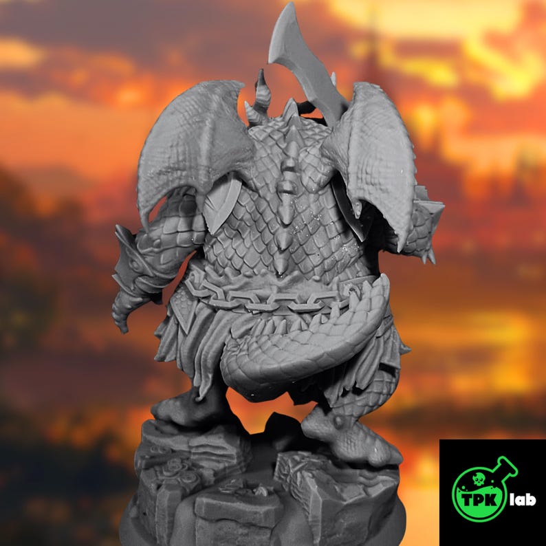 Large Dragonborn Paladin or Villain Boss Miniature | Corrupted Dragon ...