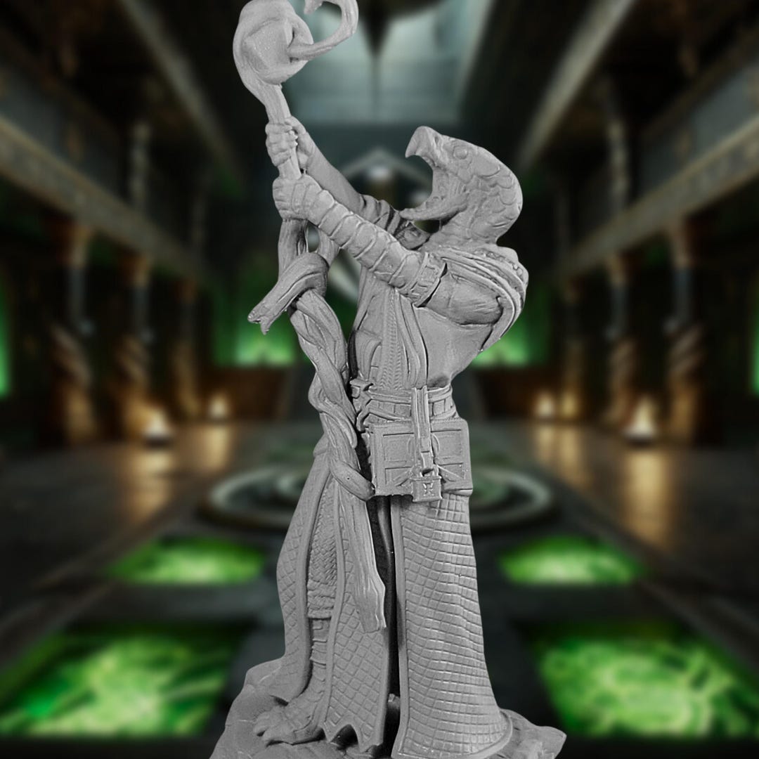 Snake Cultist Mini - Serpent Leader Miniature. 12k Resolution 3D Mini ...