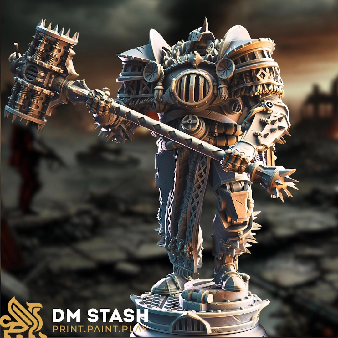 Iron Colossal Warforged Mini - Warforged Paladin Miniature | Size Large ...