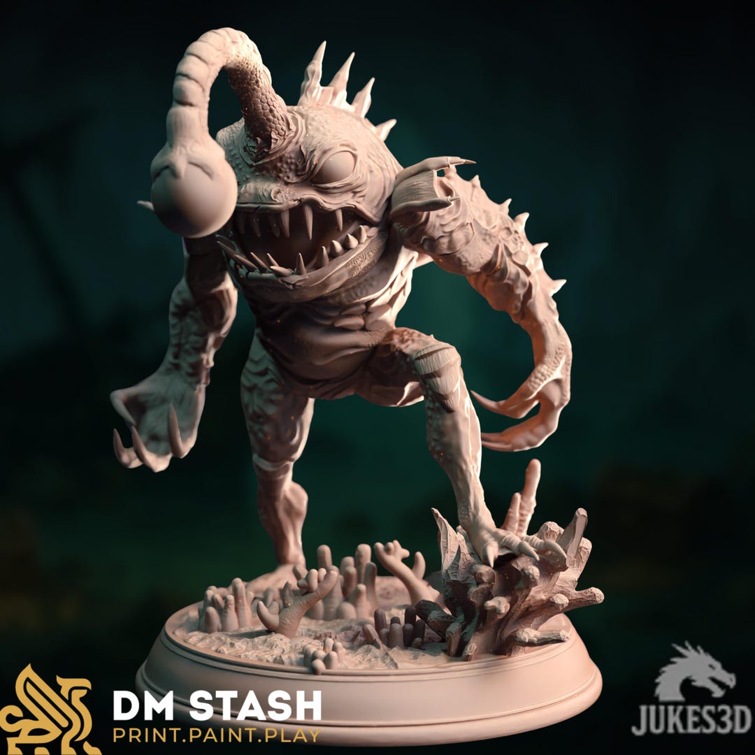 Angler Sea Monster Mini | Deep Sea Horror Miniature | by DM Stash - Etsy