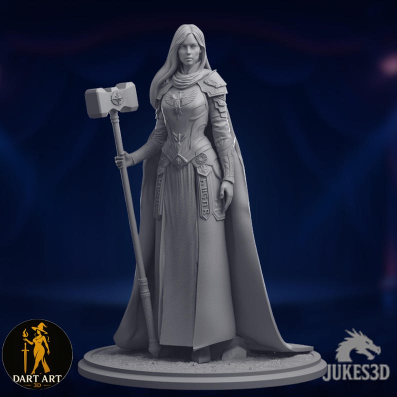Divine Cleric SFW & NSFW Mini | Female Sword Cleric | by Dartart3d - Etsy