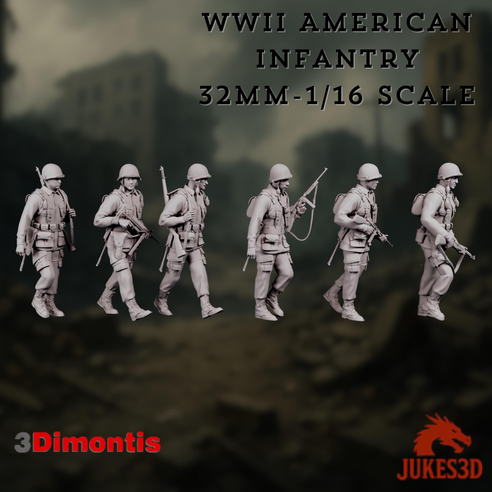 WW2 American Infantry Mini Set | US Army Soldiers Miniatures | by ...