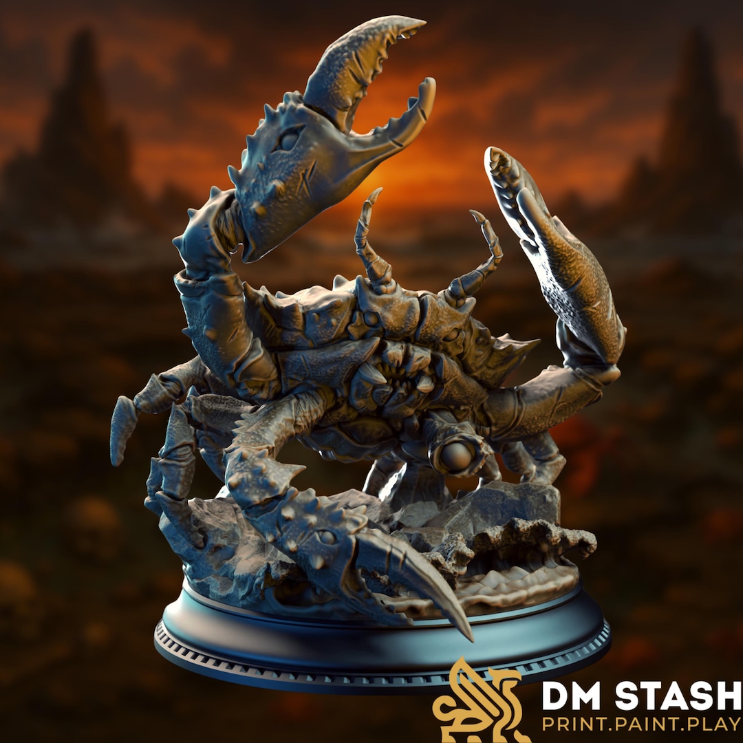 Giant Crab Monster Miniature: Coastal Sea Beast Boss for 32mm Scale - Etsy