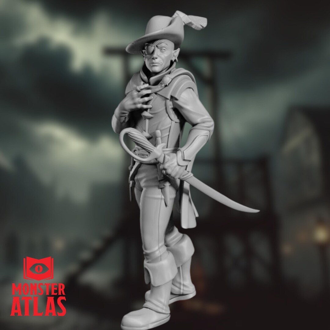 Flamboyant Elf Swashbuckler Mini | Charismatic Stylish Drow Elf NPC ...