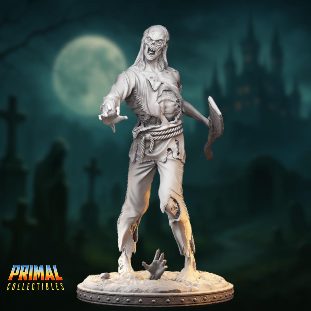 Zombie Miniature: Tattered Undead Corpse - Primal Collectibles Resin ...