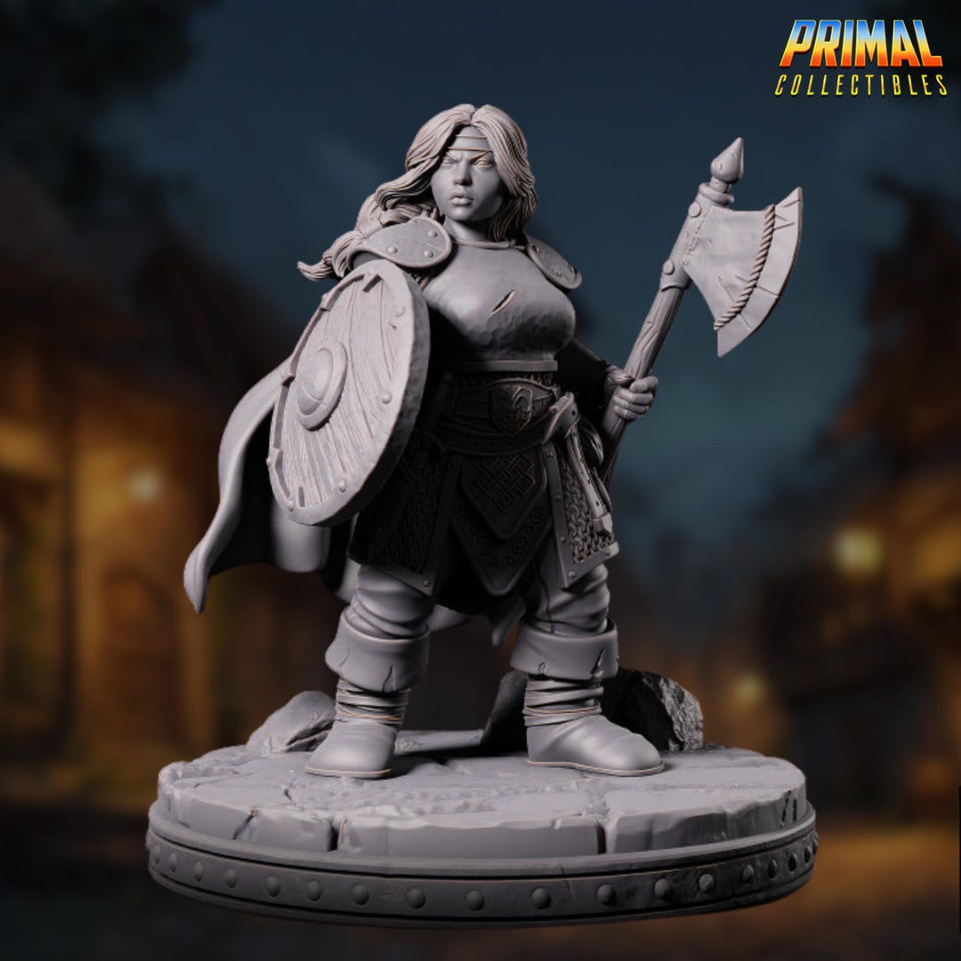 Dwarf Fighter Miniature: Dwarven Tank Barbarian With Axe & Shield - Etsy