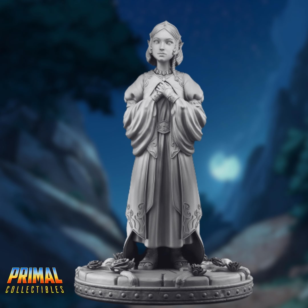 Elven Princess Miniature: Resin Elf Cleric With Braided Hair - Primal ...
