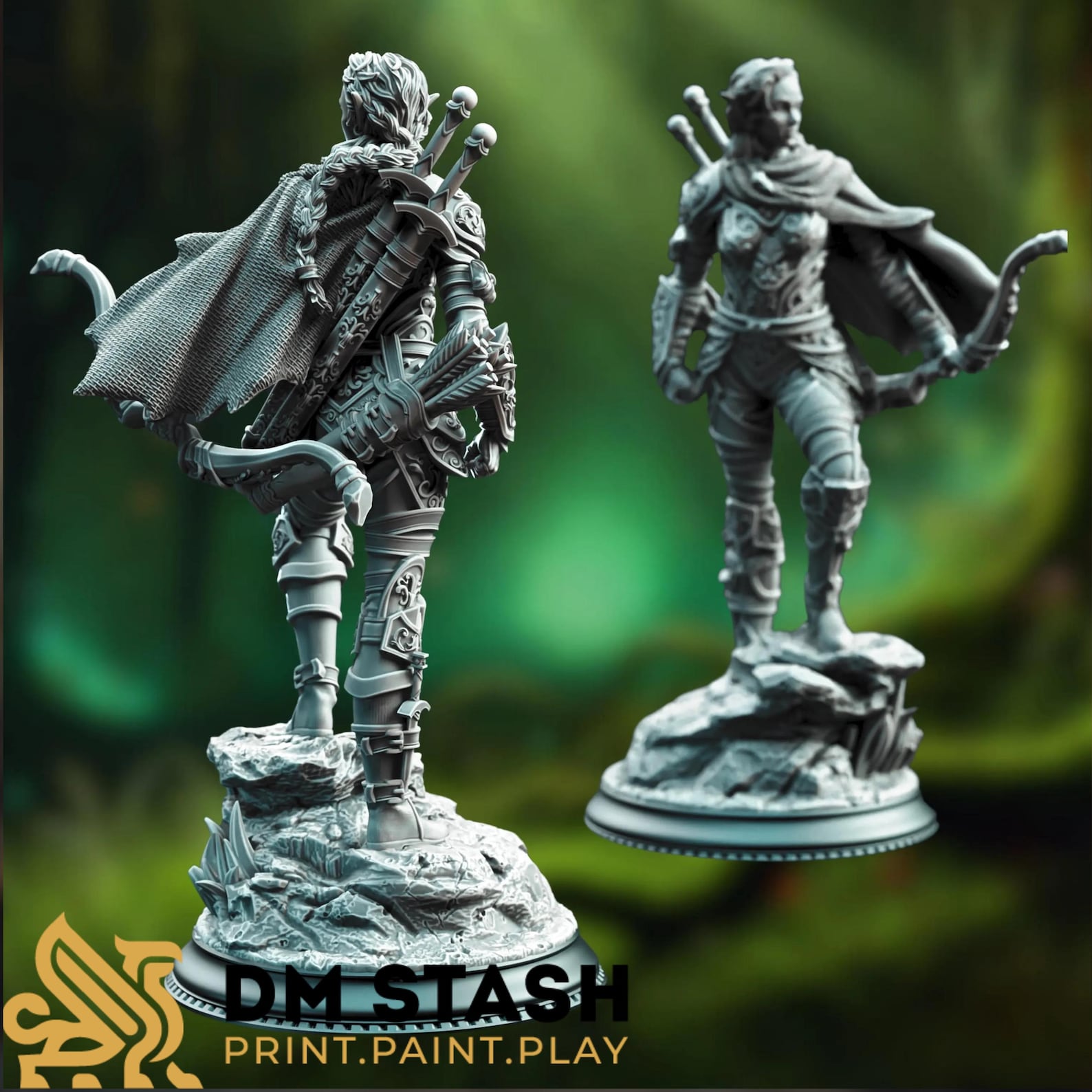 Female Elven Ranger Mini | Woodland Archer | Female Watch Miniature ...