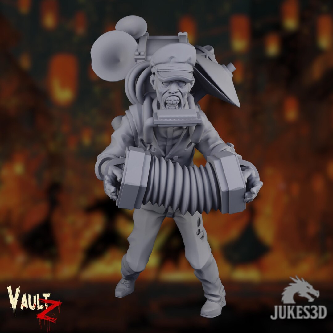 Music Man Zombie Mini | One-man Marching Band Undead Miniature | Zombie ...