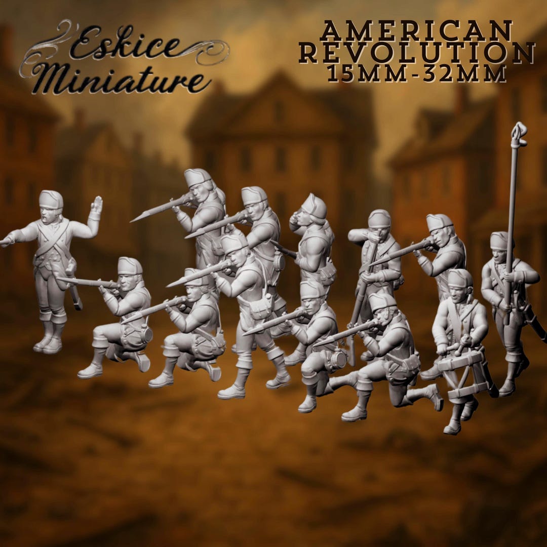 Revolutionary War Infantry Mini | Colonial Riflemen and Command Figures ...