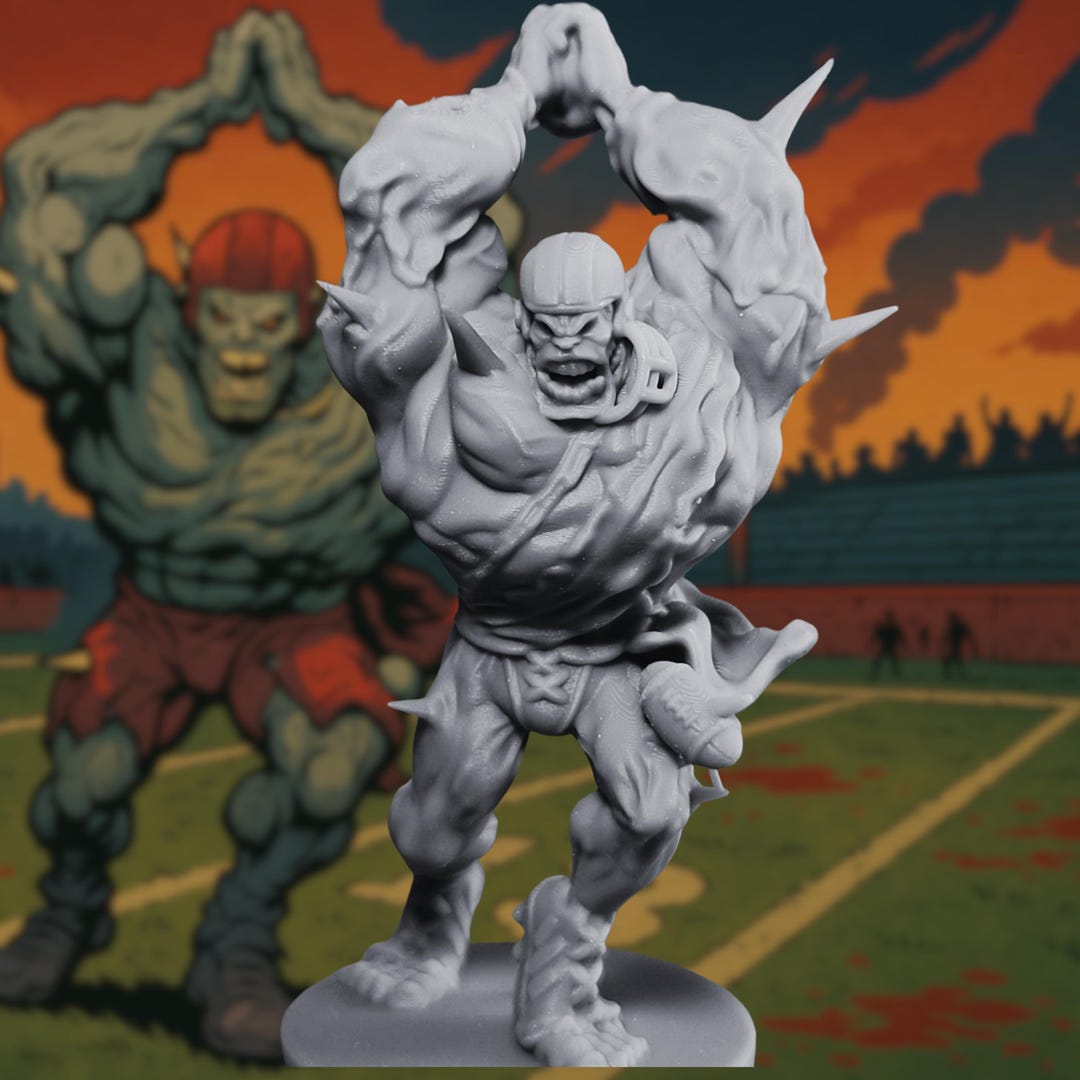 Undead Football Zombie Miniature: Hulking Linebacker Boss for Horror ...