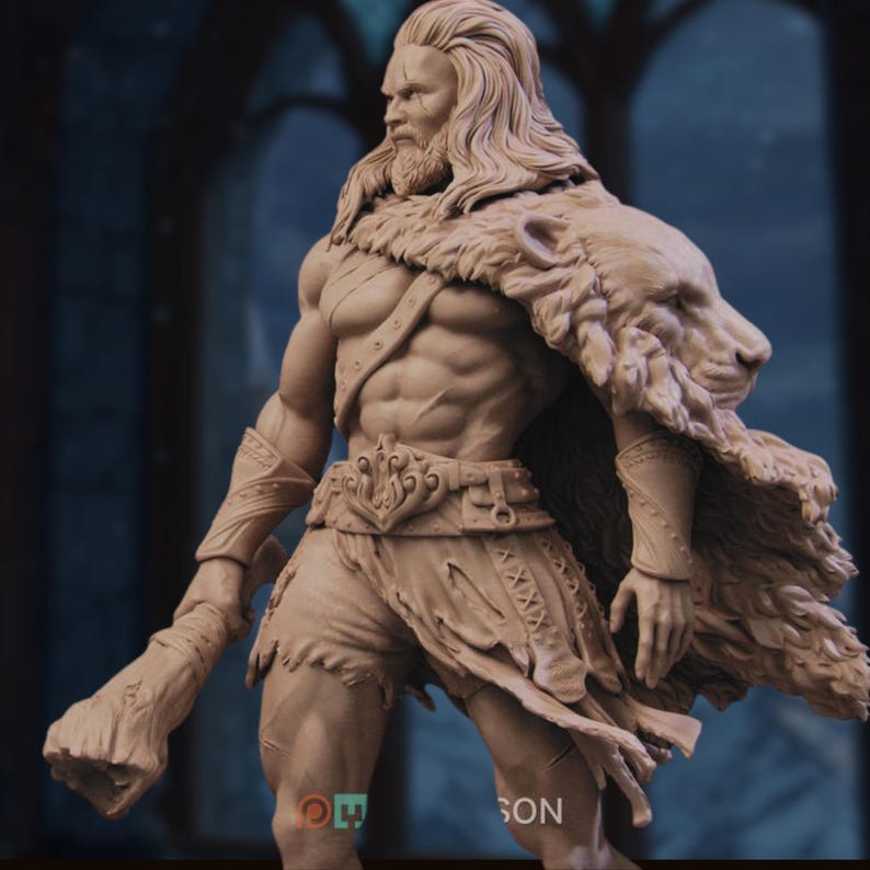 Heracles the Lion Slayer Resin Model Kit | Greek Hero, 75mm/140mm ...