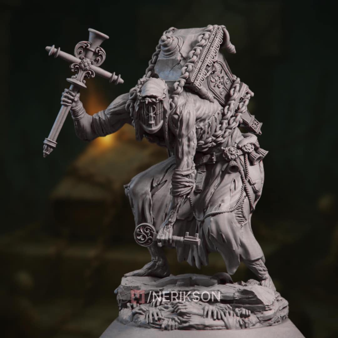 Cursed Penitent Miniature | Shackled Undead Horror Mini for Ttrpgs | by ...
