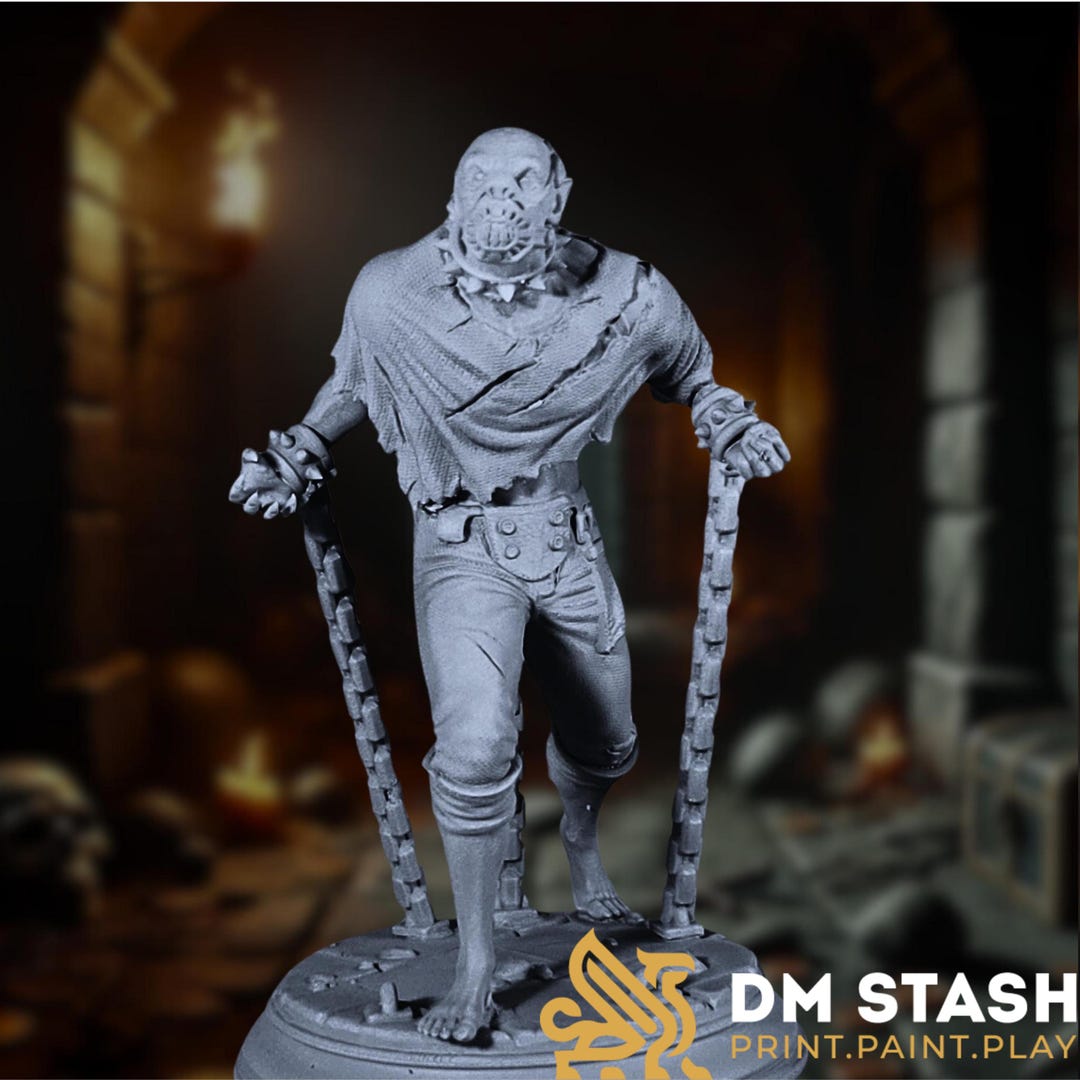 Vampire Spawn Mini | Chained Ghoul Miniature | Multiple Scale Options ...