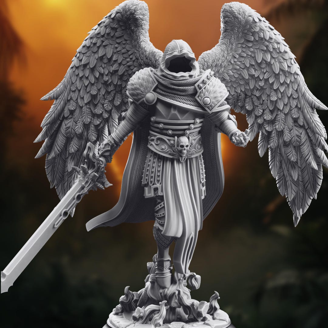 Fallen Angel Dnd Mini Faceless Knight Dungeons & Dragons Miniature DM ...