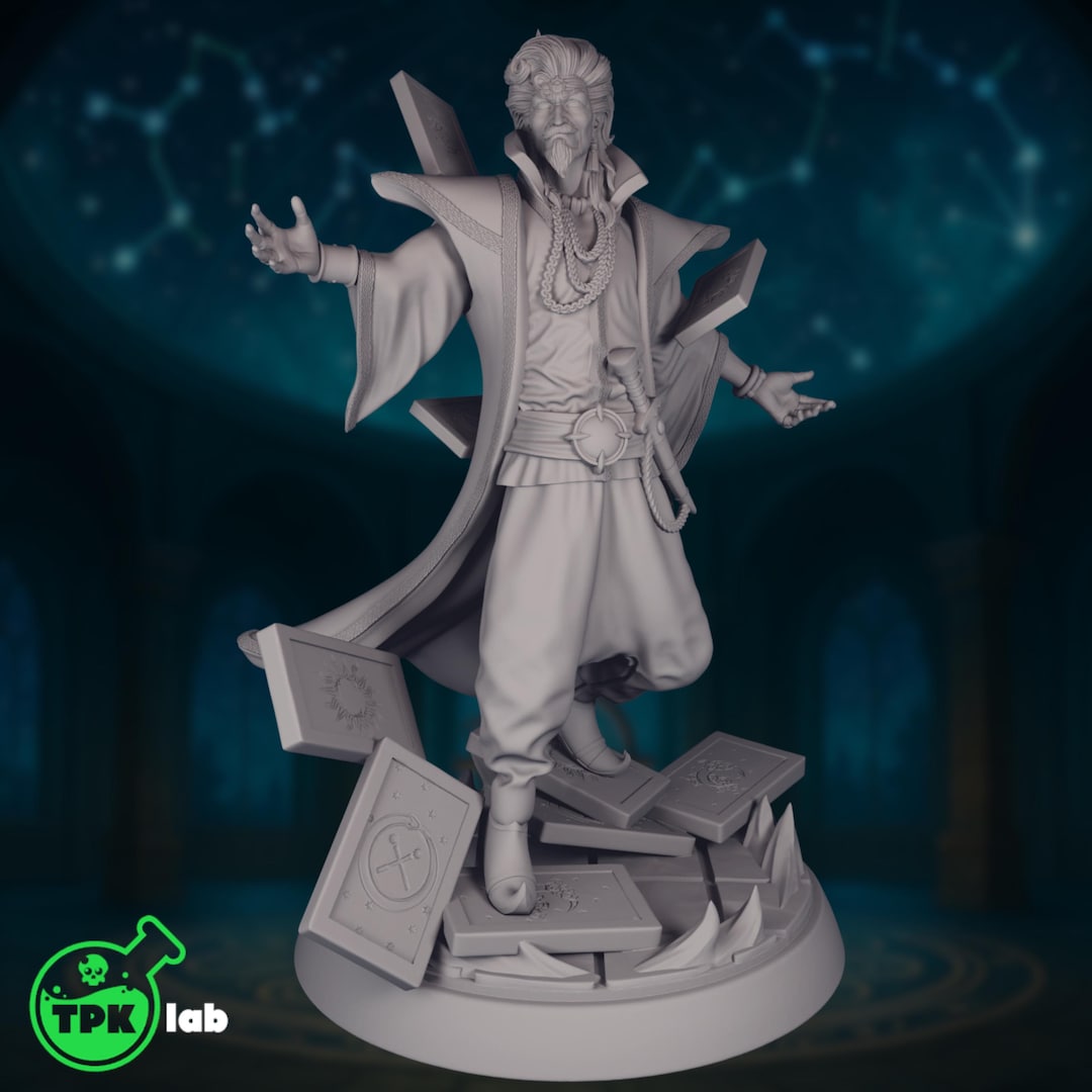 Human Wizard Miniature | TPK Labs, Arcane Mage With Spellbooks - Etsy