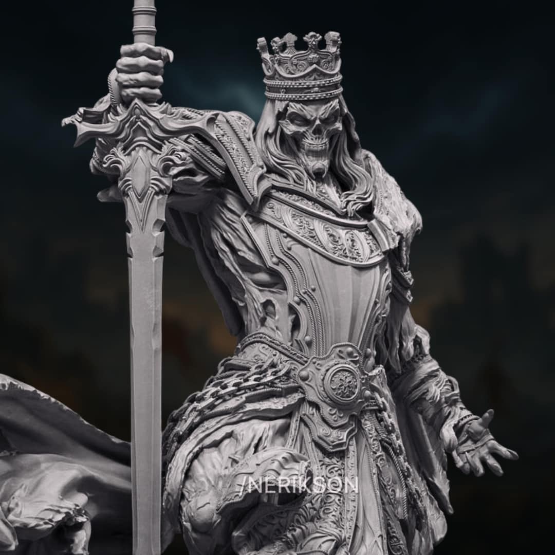 Cursed Skeletal King Miniature | Undead Warlord Boss Monster Mini | by ...