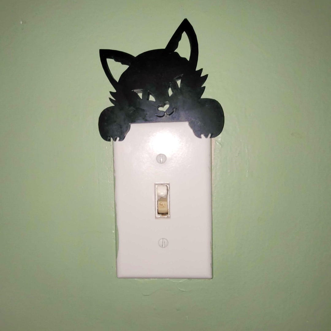 Cat Light Switch Plate Decor Cute Peek-a-boo Cat Design - Etsy
