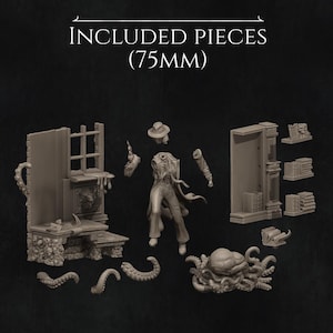 Eldritch Detective - Cthulu Inspired Noir - 3d Printed Model Kit (75mm ...