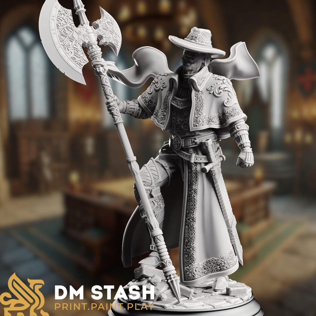 Zealot Champion Mini W/ Hat Options | Male Devotion Paladin Miniature ...