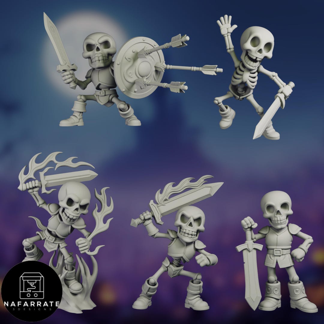 Skeleton Fighter Mini Set | Armored Skeletal Warriors | Undead Enemy ...