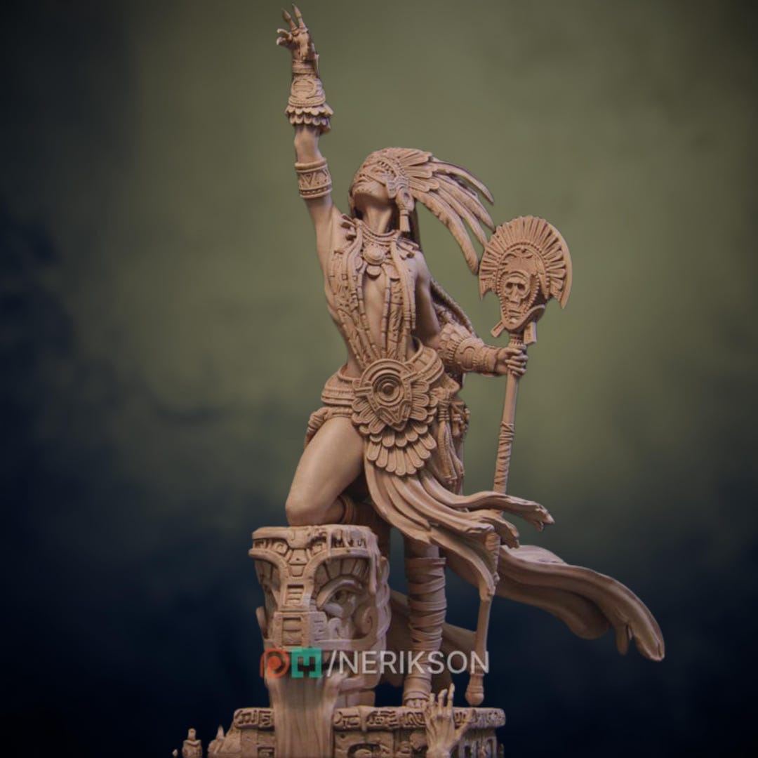 Aztec Ritual Leader Mini | Feathered Death Caller Priestess With ...