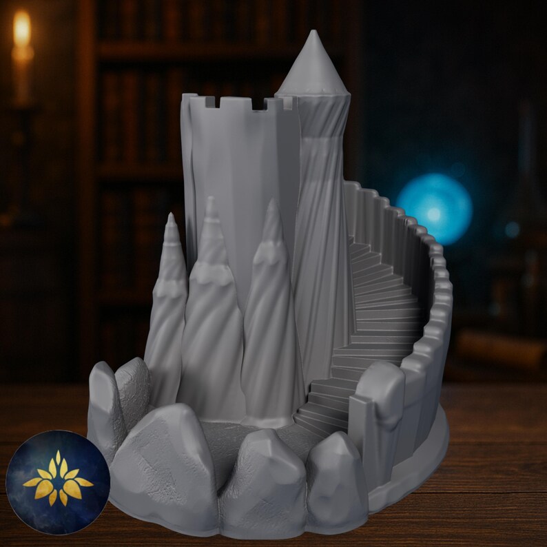 Elven Spire Dice Tower | Spiral Castle Dice Roller | Fantasy Tabletop ...