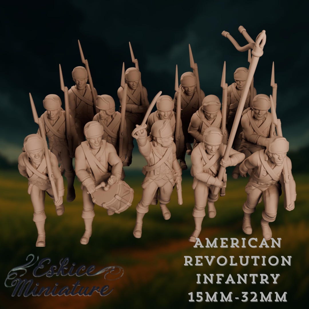 American Revolution Infantry Miniatures | 15mm-32mm Scale by Eskice ...