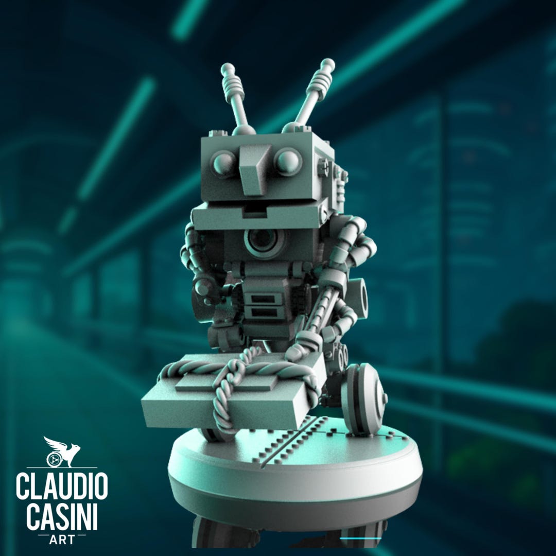 Futuristic Delivery Robot Mini | Cyberpunk Battle Bot | Automaton ...