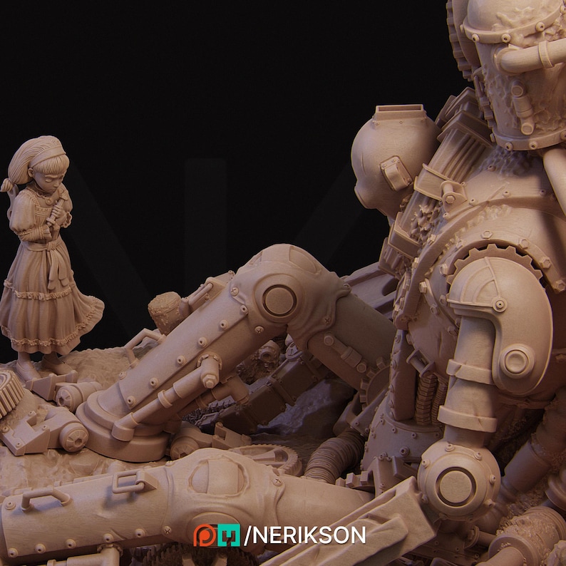 Steampunk Story Model Kit Diorama - Giant Automaton & Clockwork Girl ...